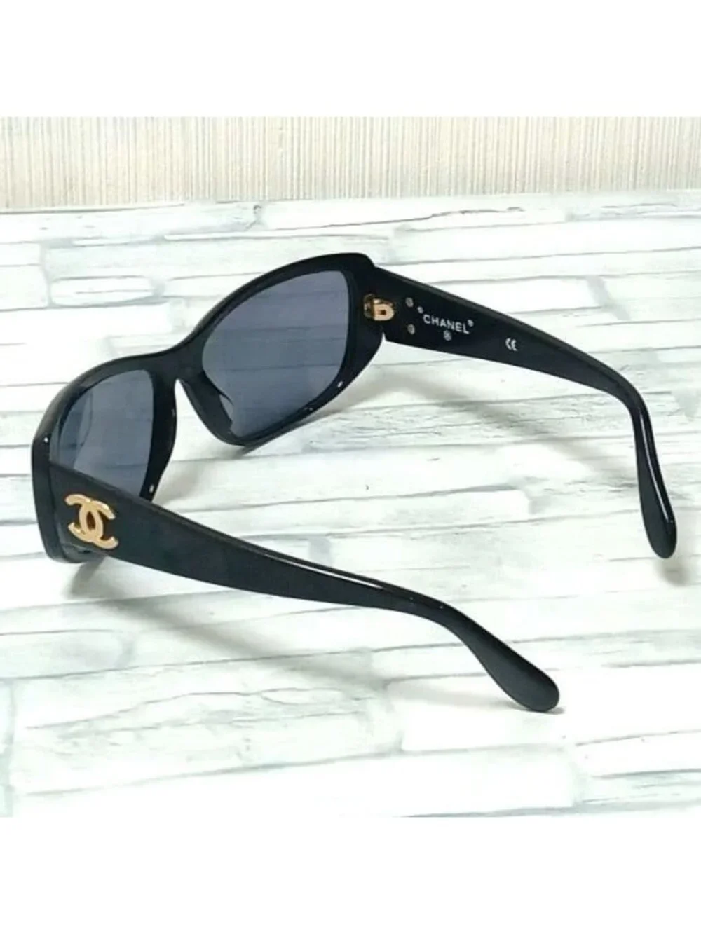 CHANEL | Accessories | Sold Chanel Sunglasses Black Cc Logo Gold ...